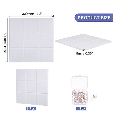 Felt Bulletin Board 12"x12" 6 Packs Self Adhesive Textured Square Felt ...