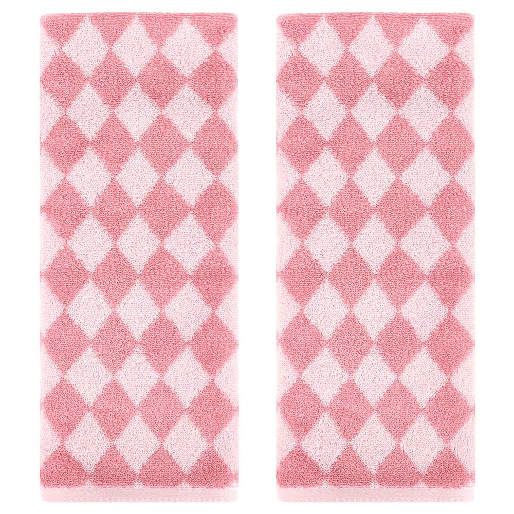 Checkered Cotton Hand Towels for Bathroom, Geometry Pattern Hand Towel ...