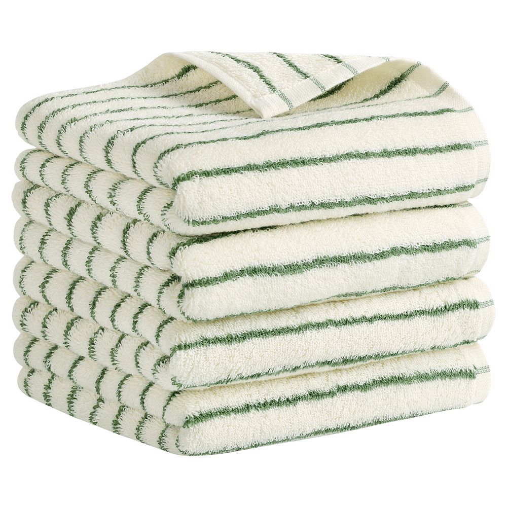 Stripe Hand Towels, Cotton Soft Absorbent Durable Bath and Face Towel 4 ...