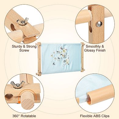 Needlepoint Embroidery Tapestry Scroll Frame, 21"x12" Beech Wood Cross Stitch Frame