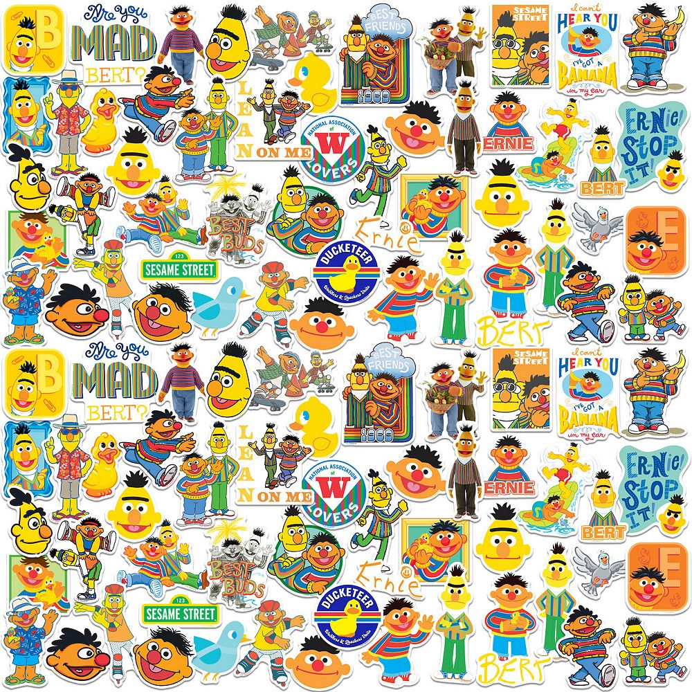 Assorted Sesame Street Bert & Ernie Vinyl Stickers 100-pk.