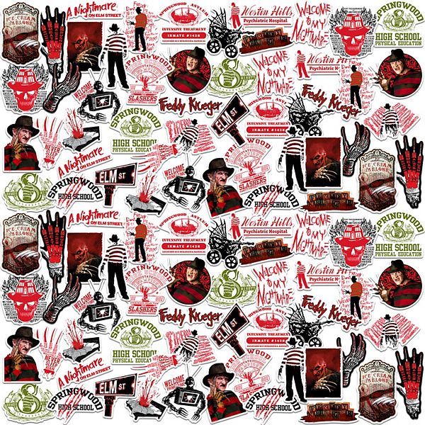 Assorted Nightmare On Elm Street Vinyl Stickers 100-pk.