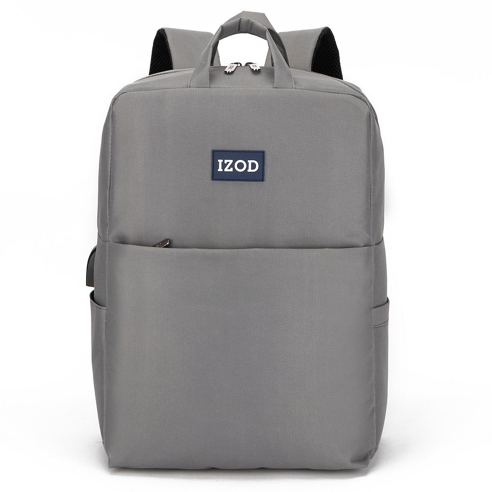 IZOD Wisdom Slim Softside Laptop Backpack with USB Charging Port