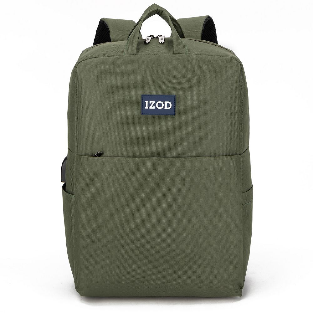 IZOD Wisdom Slim Softside Laptop Backpack with USB Charging Port
