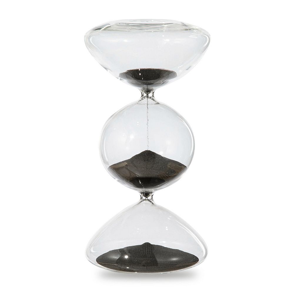 Glitzhome Modern Tri-Layer Hourglass with Black Sand, 60-Minute Sand Timers