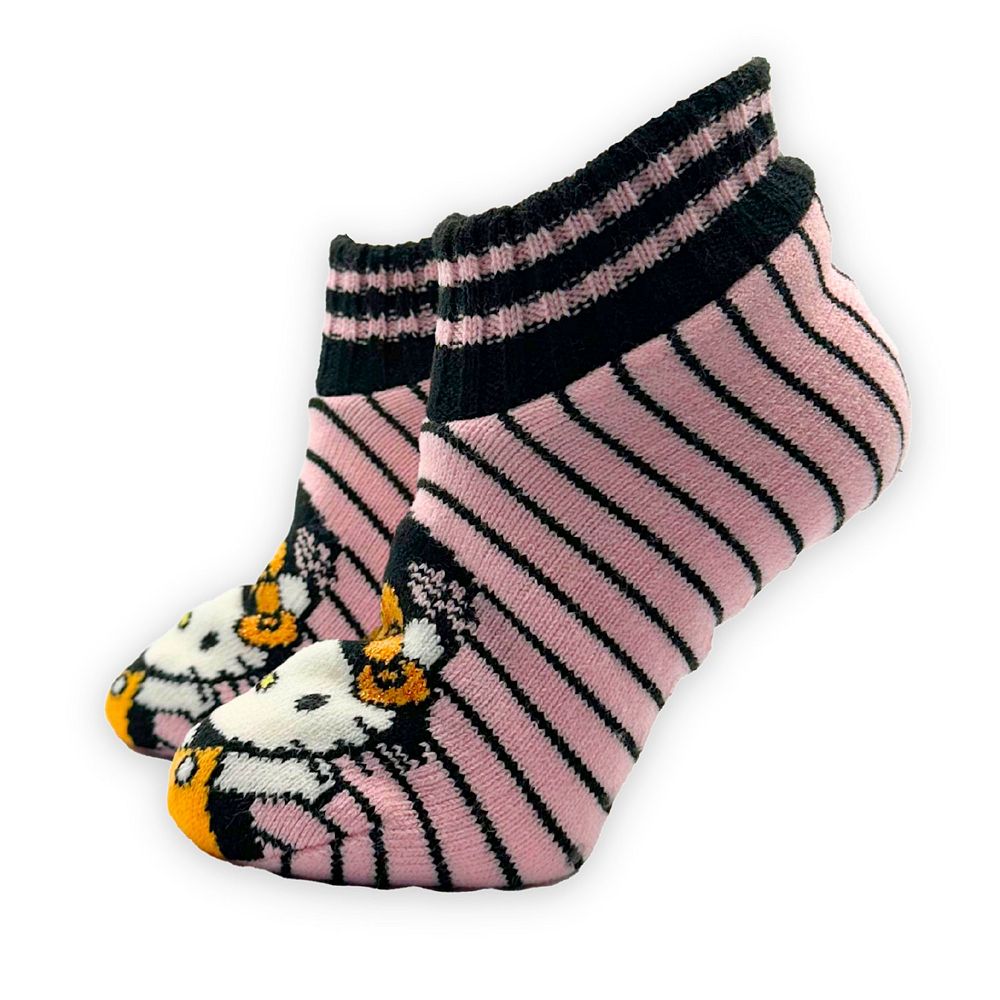 Women's Hello Kitty Halloween Striped Slipper Socks
