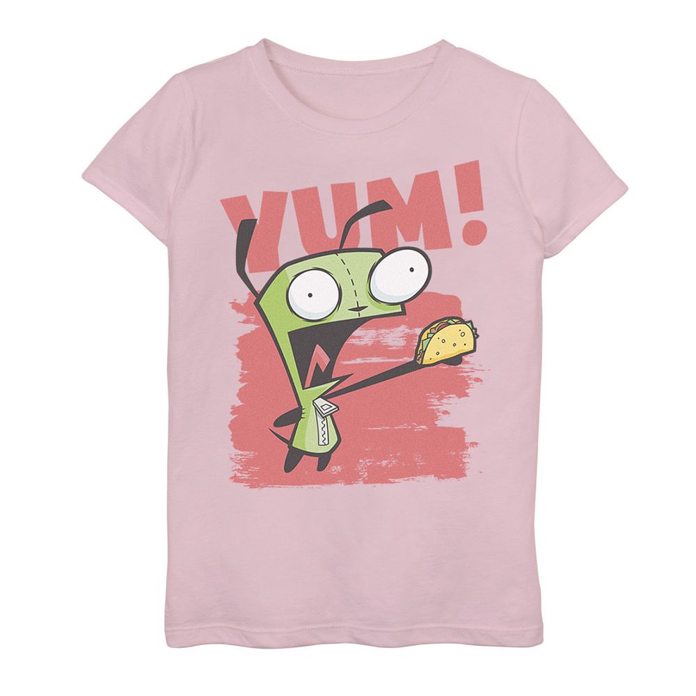 Girls 7-16 Nickelodeon Invader Zim Gir Screaming Yum For Taco Graphic Tee