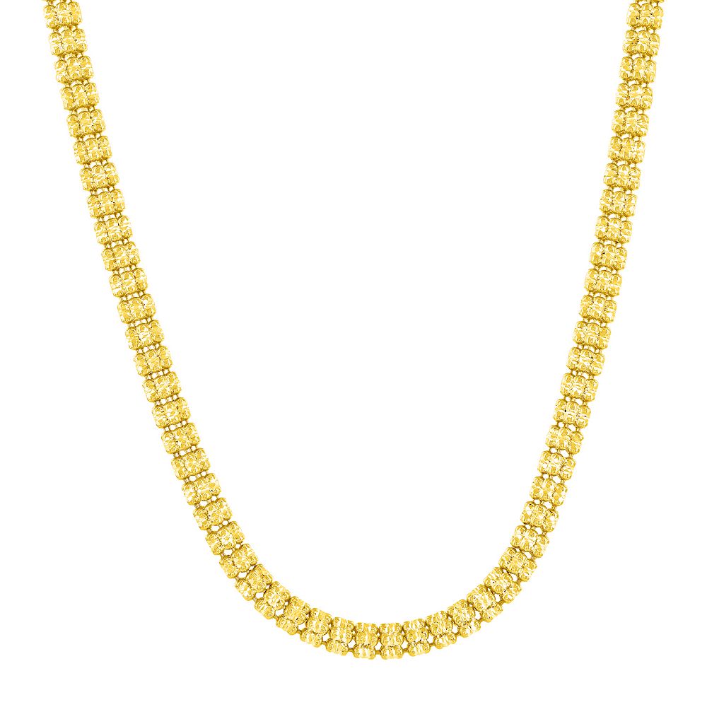 NYC Sterling 5 mm Sterling Silver Gold Tone Plated Ice Chain Necklace