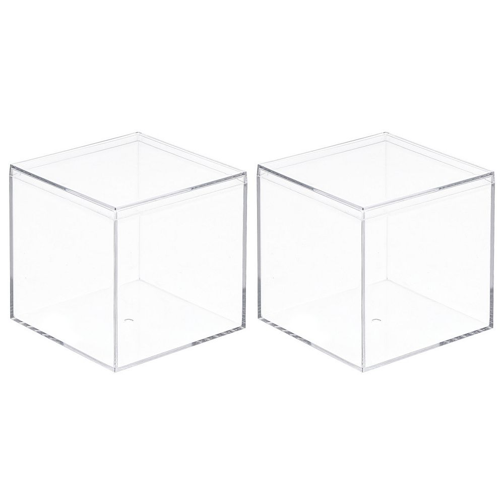 Clear Acrylic Plastic Storage Box Square Cube Display Case with Lid, 3. ...