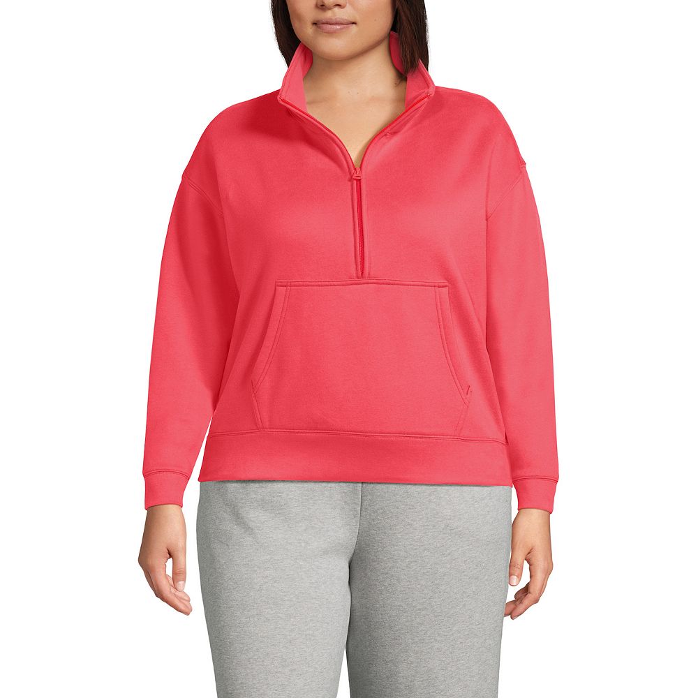 Plus Size Lands' End Serious Sweats Long Sleeve Half Zip Sweatshirt
