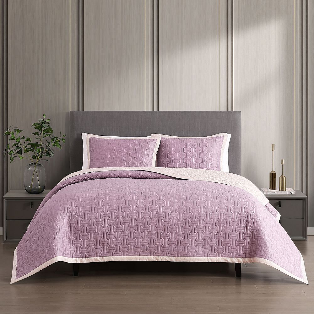 Bebejan 100% Cotton Sateen 3 Piece Textured Quilted Coverlet Set