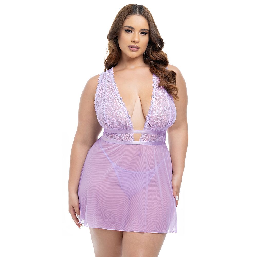 Women's Plus Size Oh La La Cheri Stassi Babydoll Lingerie 75-11932X