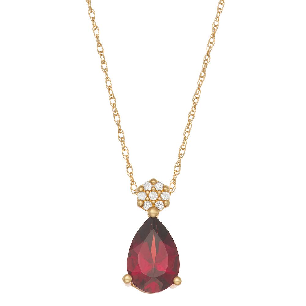 LeRose by Lexi and Rose 10k Gold Diamond Accent & Gemstone Pendant Necklace