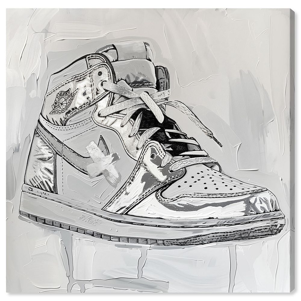 Notoriart Metallic Sneaker Abstract Canvas Wall Art