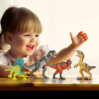 Kid Galaxy Dinosaur Attack 4-Pack T-Rex Carnotaurus Velociraptor Dimetrodon