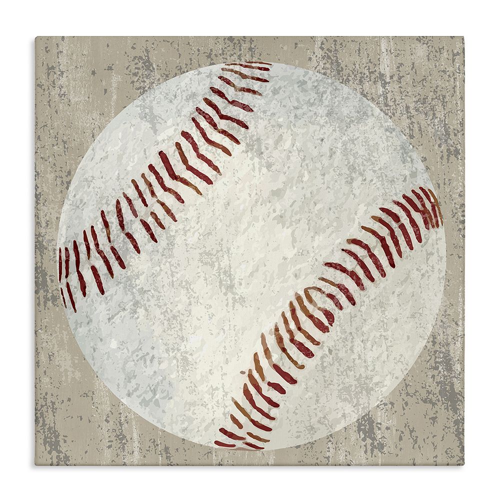 Stupell Home Decor Rustic Sports Baseball Canvas Wall Art