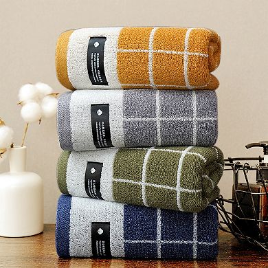 Checkered Hand Towels for Bathroom, Soft Pure Cotton Hand Towel ...