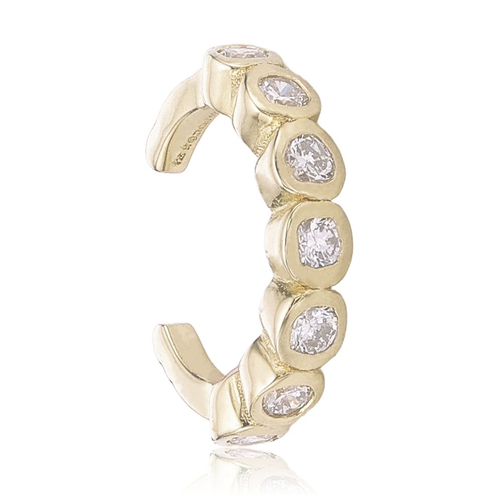 Gemminded 18k Gold Over Silver 1/10 Carat T.W. Lab-Grown Diamond Ear Cuff