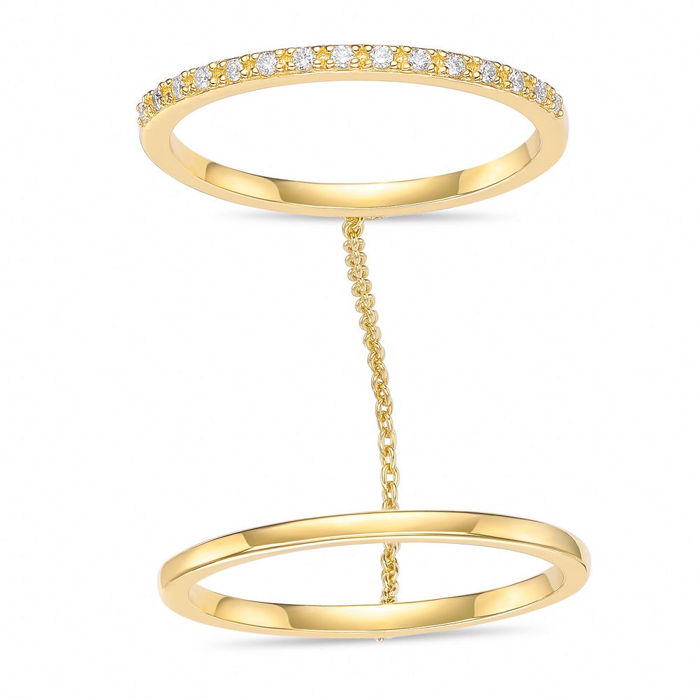 Sterling Silver 1/10 Carat T.W. Lab-Grown Diamond Interlocked Chain ...