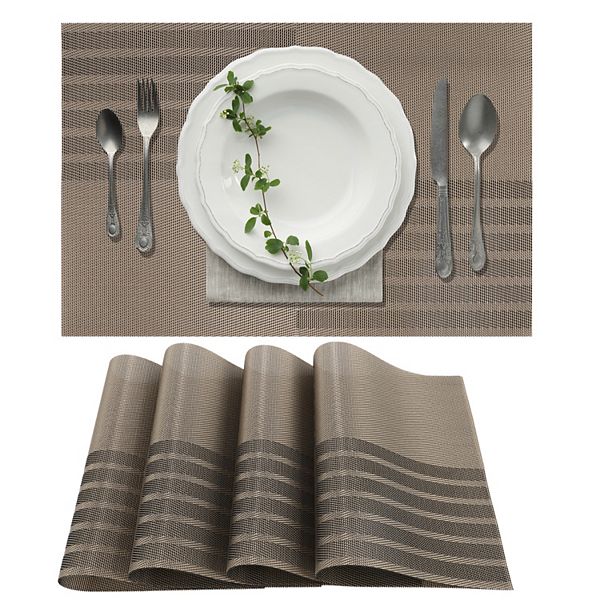 4 Pcs Grid Style Placemats, PET Place Mats, Heat-Resistant Table Mats ...