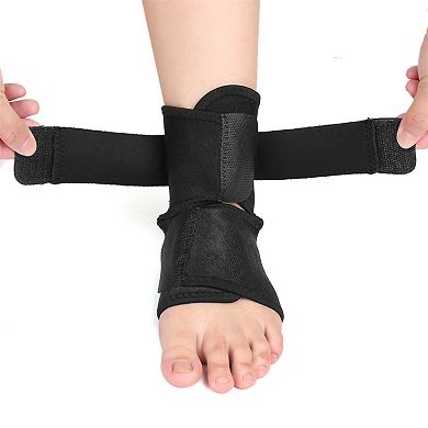 Black One Size Ankle Foot Support with Hook Loop Closure Wrap Protector