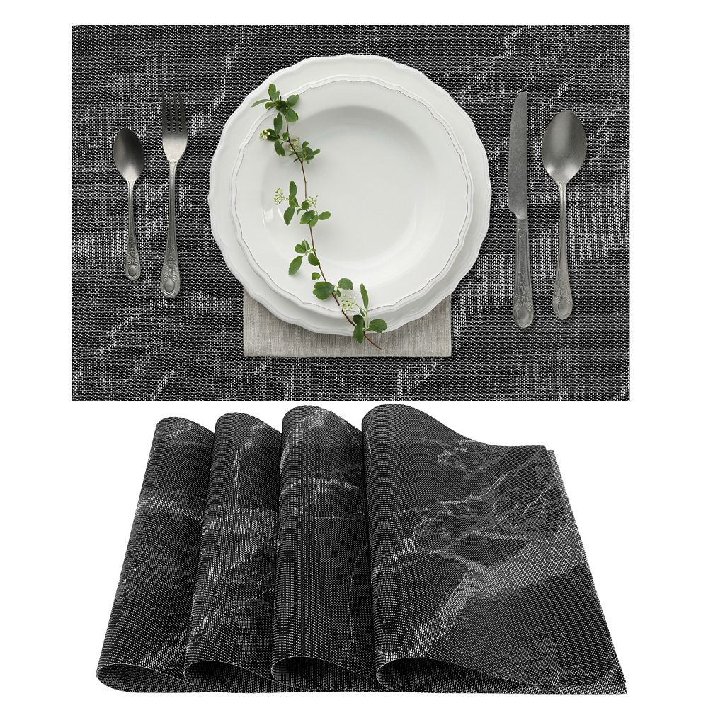 4 Pcs Marble Pattern Placemats, Place Mats for Kitchen Dining Table ...