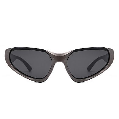 Retro Rectangle Wrap Around Fashion Sunglasses