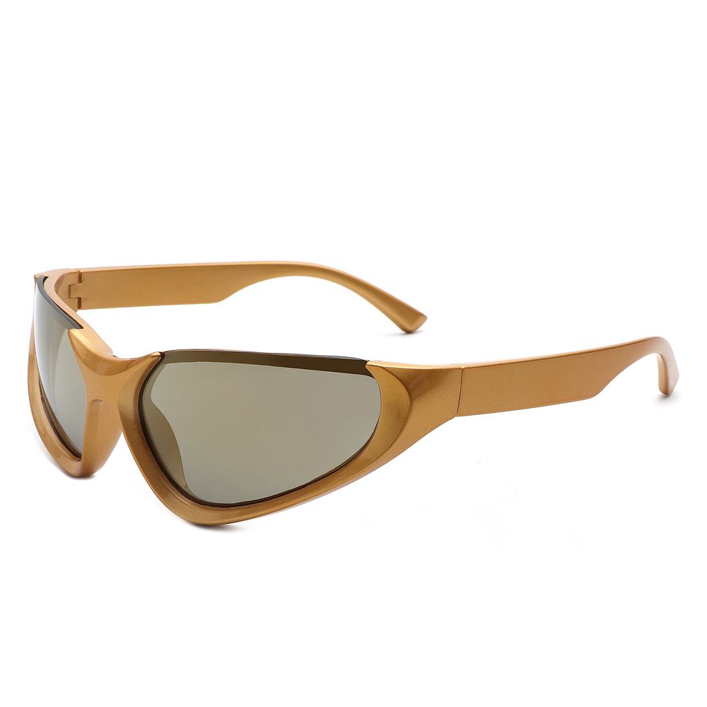 Retro Rectangle Wrap Around Fashion Sunglasses