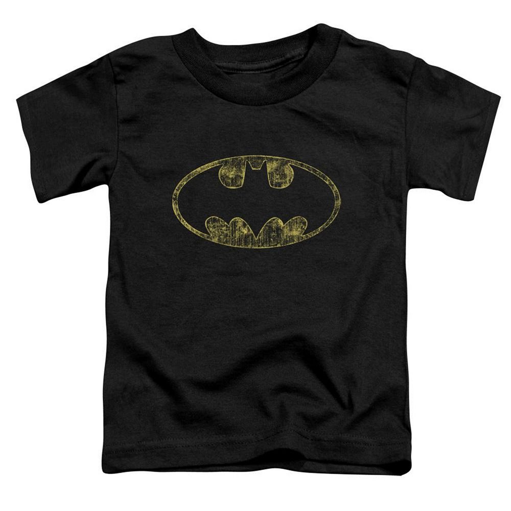 Batman Tattered Logo Short Sleeve Toddler T-Shirt