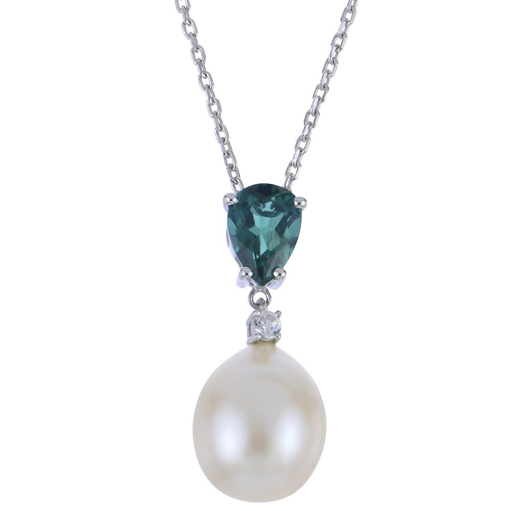 PearLustre by Imperial Sterling Silver Cultured Pearl, Lab Created ...