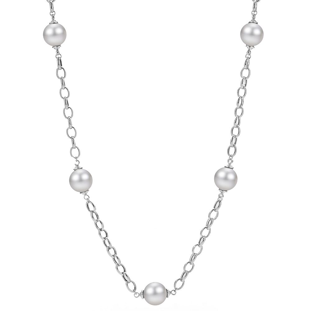 PearLustre by Imperial Cultured Pearl Windsor Rolo Chain Station Necklace