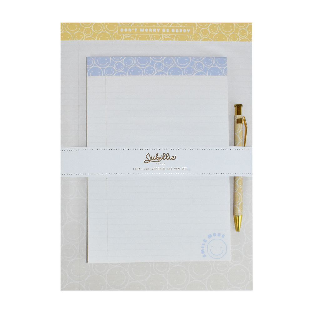 Smiley Face Legal Pad & Pen Set