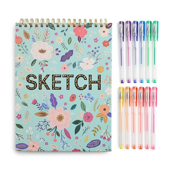 Simple Pleasures Sketchbook with Gel Pens & Sticker Sheet