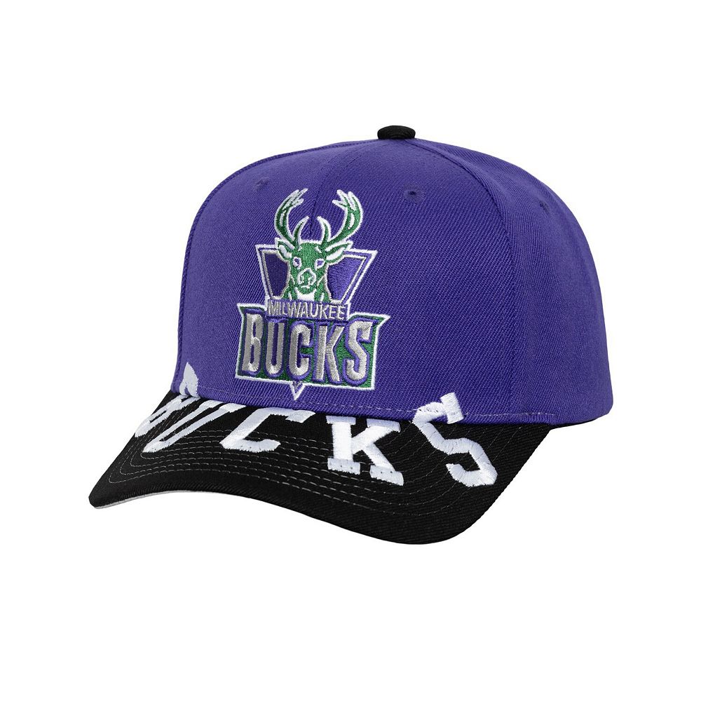Men's Mitchell & Ness Purple/Black Milwaukee Bucks Underarch Two-Tone ...