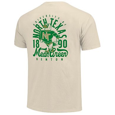 Men's Cream North Texas Mean Green Comfort Colors Mascot Overlay T-Shirt