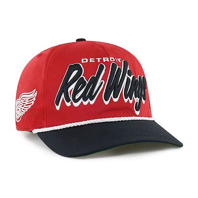Men's '47 Red/Black Detroit Red Wings Dropshadow Rope Hitch Adjustable Hat