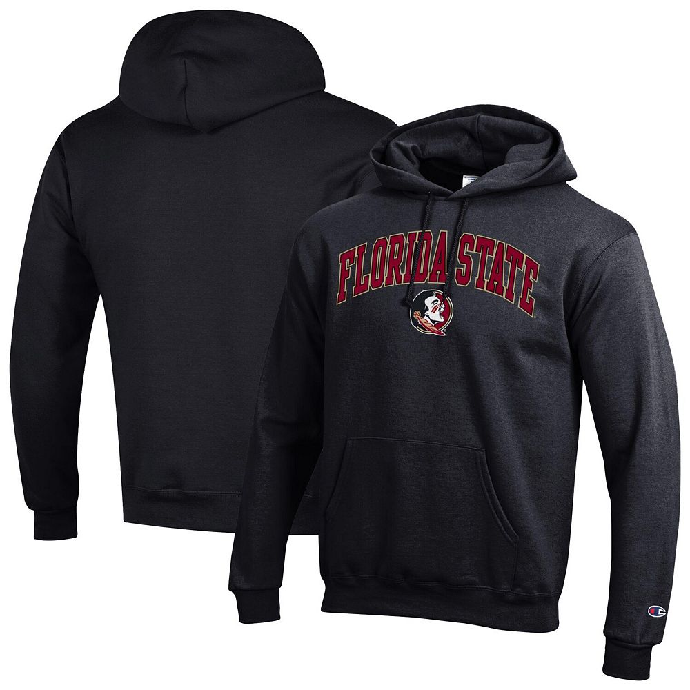 Men's Champion Black Florida State Seminoles Arched Logo Fleece ...