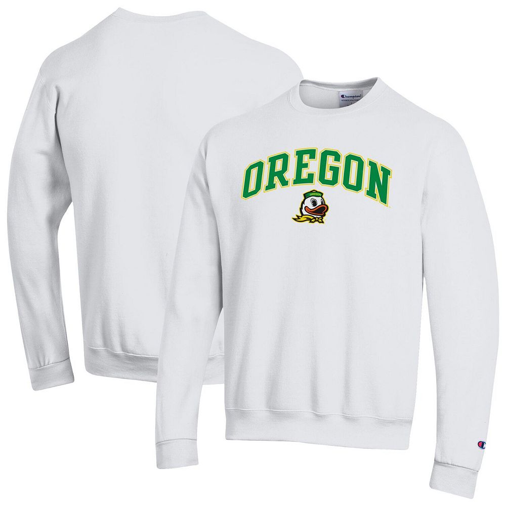Men's Champion White Oregon Ducks Arch Over Logo Pullover Sweatshirt