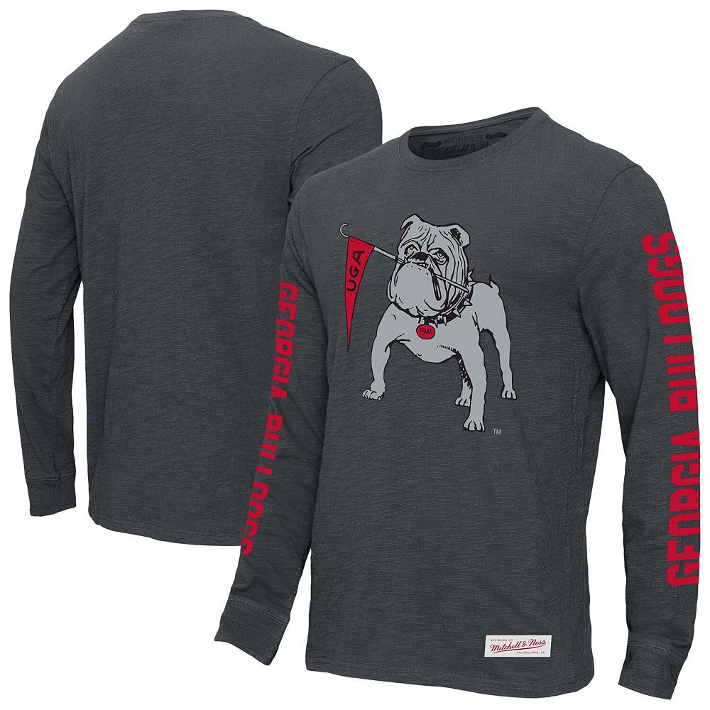 Men's Mitchell & Ness Charcoal Georgia Bulldogs Team Pride Long Sleeve ...