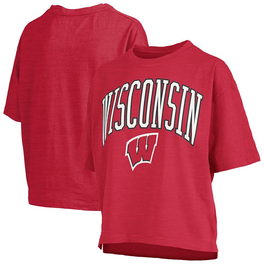 Women's Pressbox Red Wisconsin Badgers Nelson Arch Over Logo Waist ...