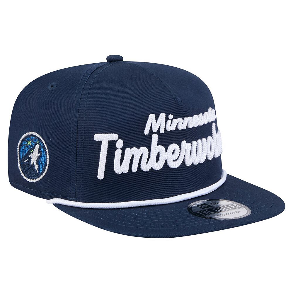 Men's New Era Navy Minnesota Timberwolves Team Text Golfer Snapback Hat