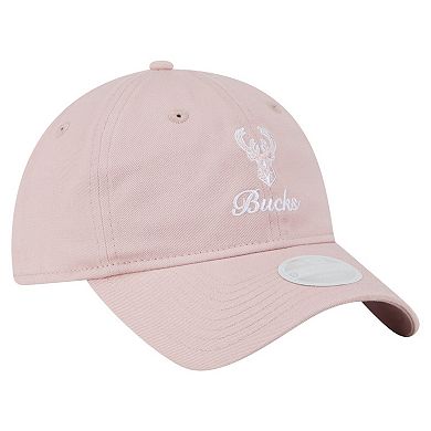 Women's New Era Pink Milwaukee Bucks Gameday Preppy 9Twenty Adjustable Hat