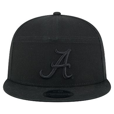Men's New Era Black Alabama Crimson Tide Adventure Canvas Split Panel 9FIFTY Snapback Hat