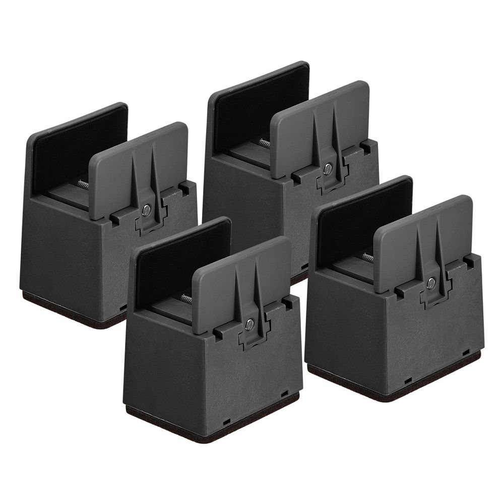 4Pcs Bed Risers with Adjustable Screw Clamp, Furniture Risers for Bed ...