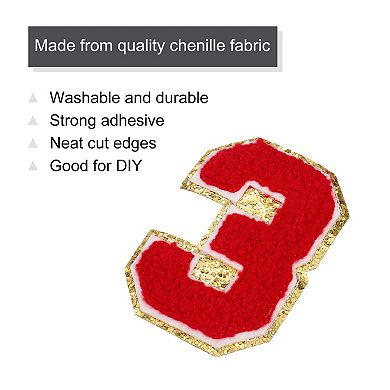 20pcs Number Patches 3.3" Chenille Embroidery Numbers Patches