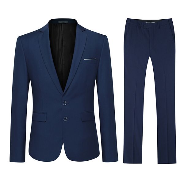 Men's Slim 2-Button Suit Set: Tailored Blazer & Dress Pants - Wedding ...
