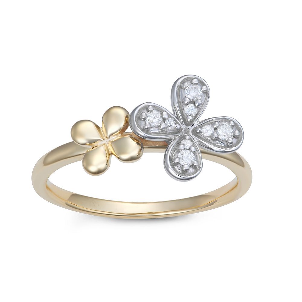 LeRose by Lexi and Rose Two Tone 10k Gold 1/10 Carat T.W. Diamond ...