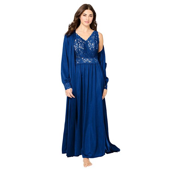 Amoureuse Plus Size Peignoir 2-Piece Tricot Gown & Robe