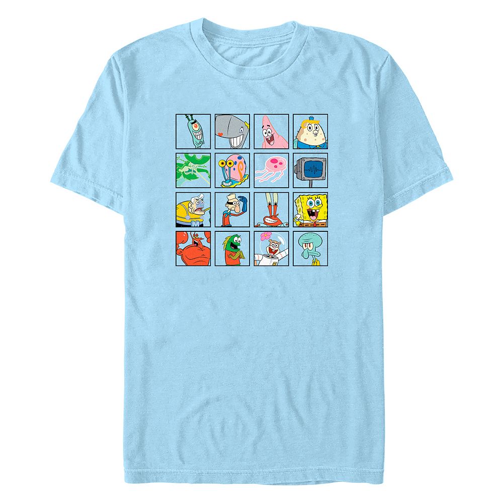 Men's Nickelodeon SpongeBob SquarePants Character Panels Graphic Tee