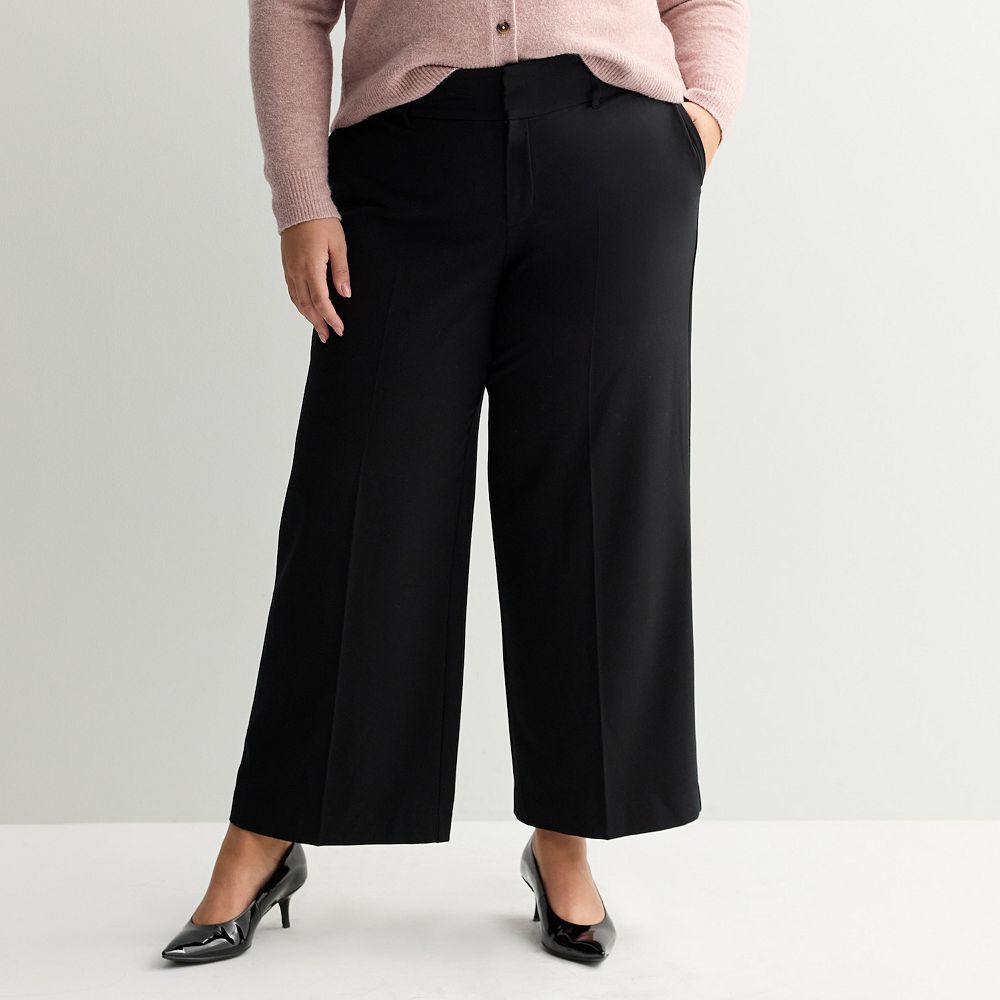 Plus Size Nine West Magic Waist Wide Leg Pants